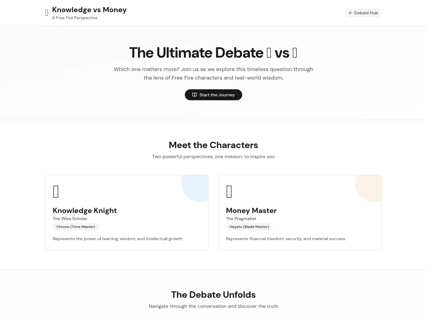 Knowledge vs Money Hub