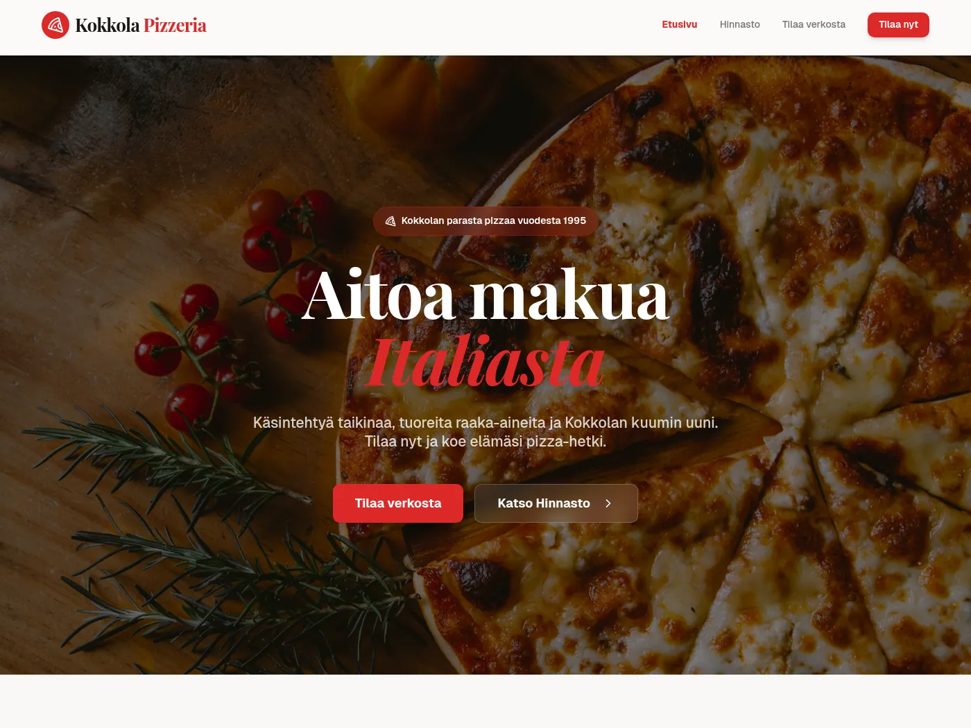 Kokkola Pizzeria Website