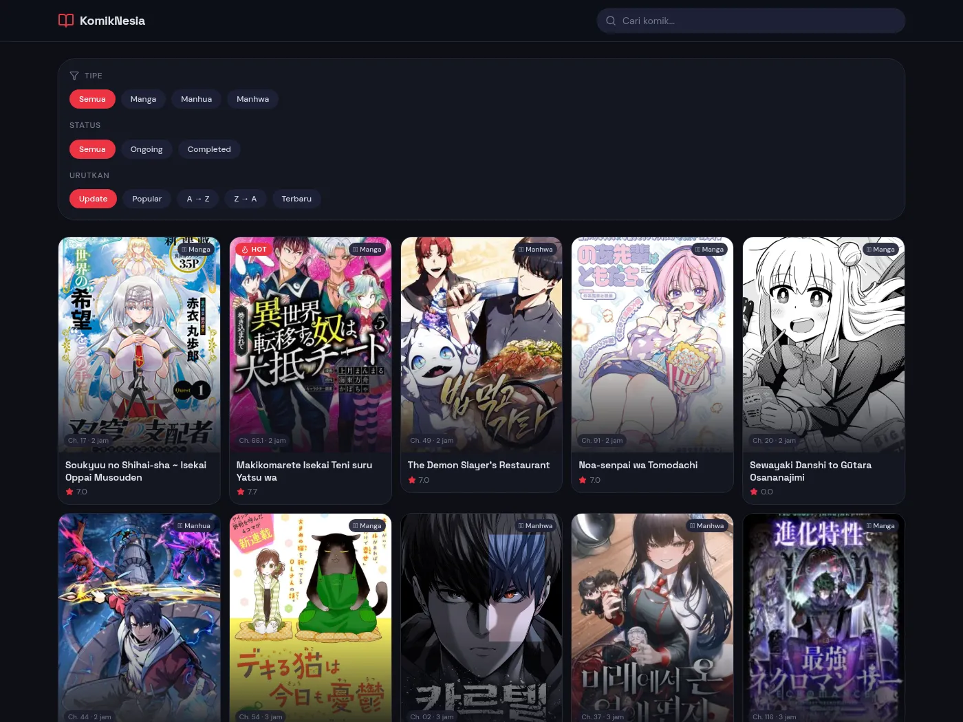 KomikNesia API Explorer
