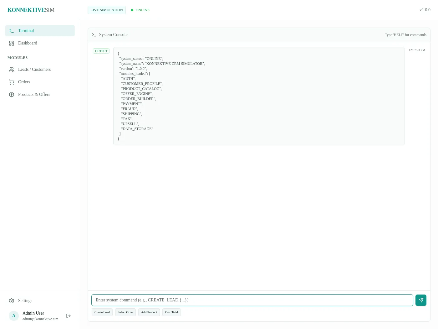 Konnektive CRM Simulator