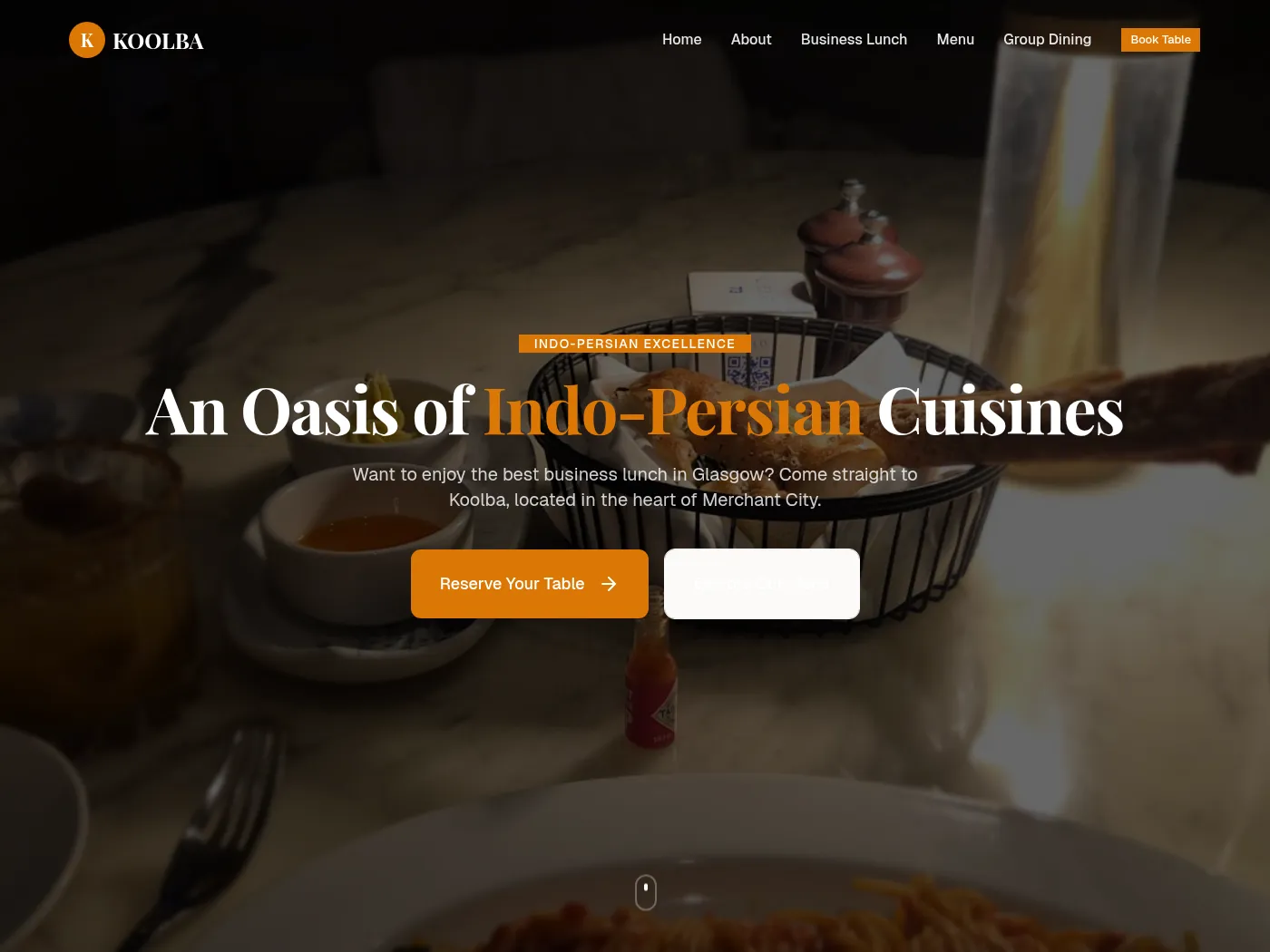 Koolba Restaurant Landing
