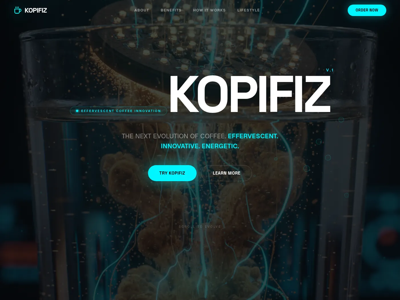 KOPIFIZ Futuristic Coffee Site
