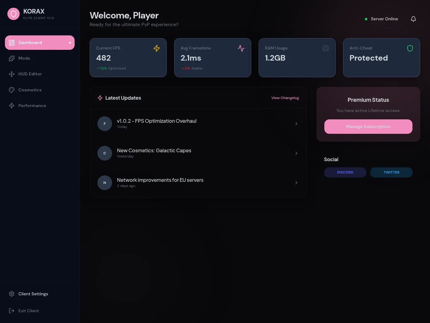 Korax Minecraft Client