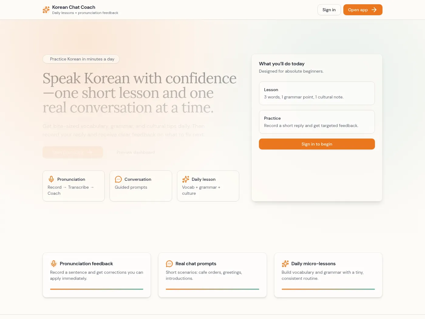 Korean Chat Coach