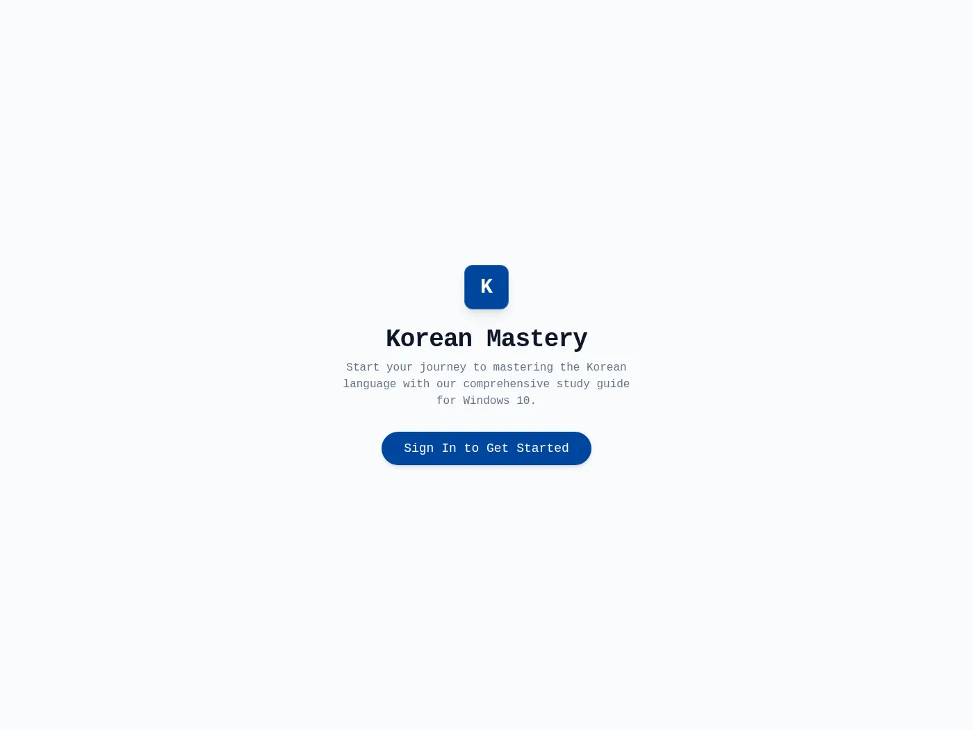 Korean Mastery Windows