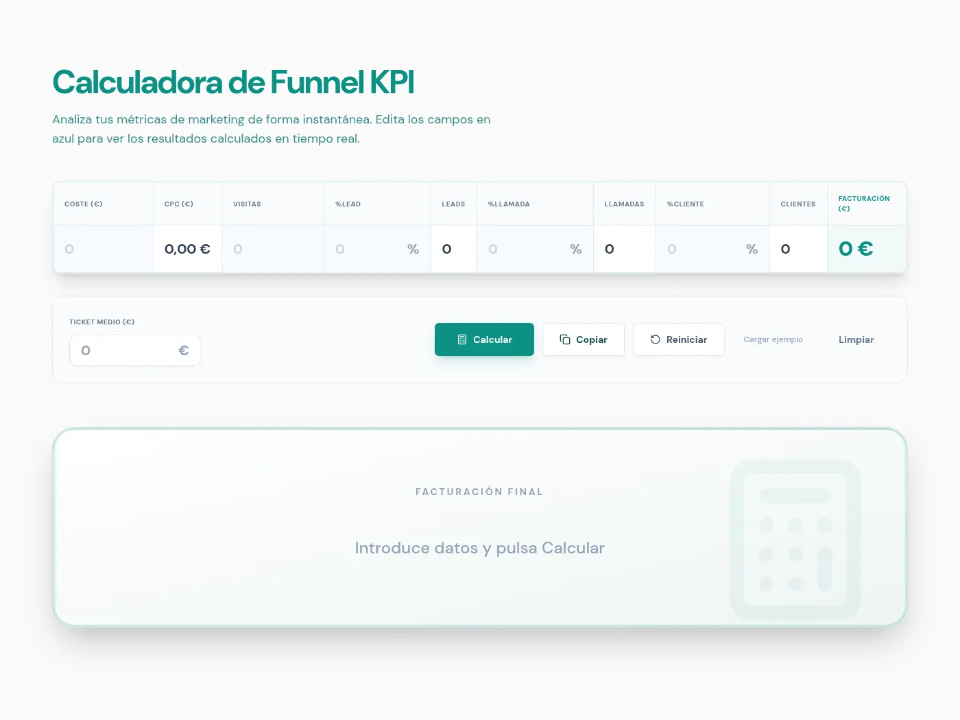 KPI Funnel Calculator ES