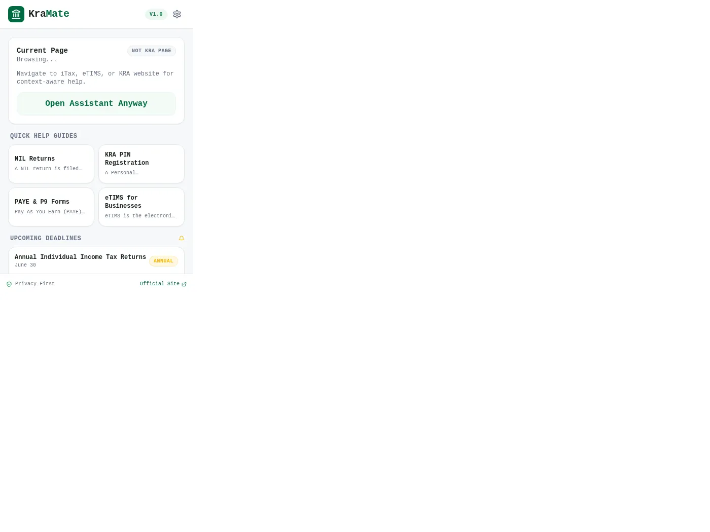 KraMate Browser Assistant