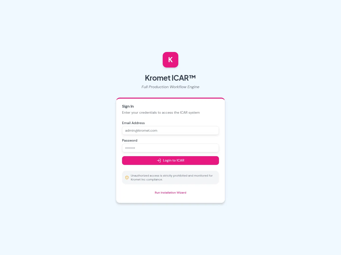 Kromet ICAR Workflow Engine