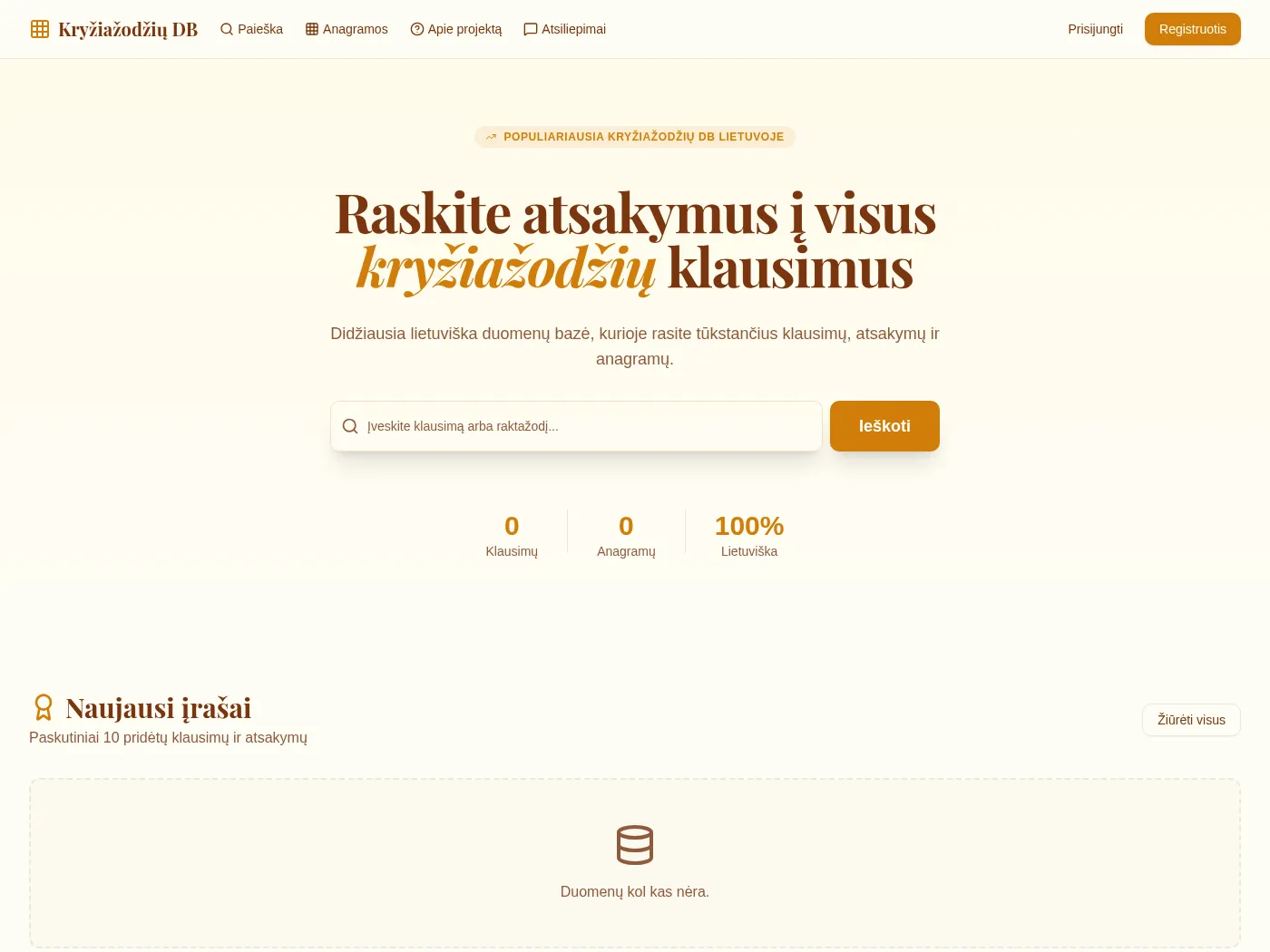 Kryžiažodžių Duomenų Baze