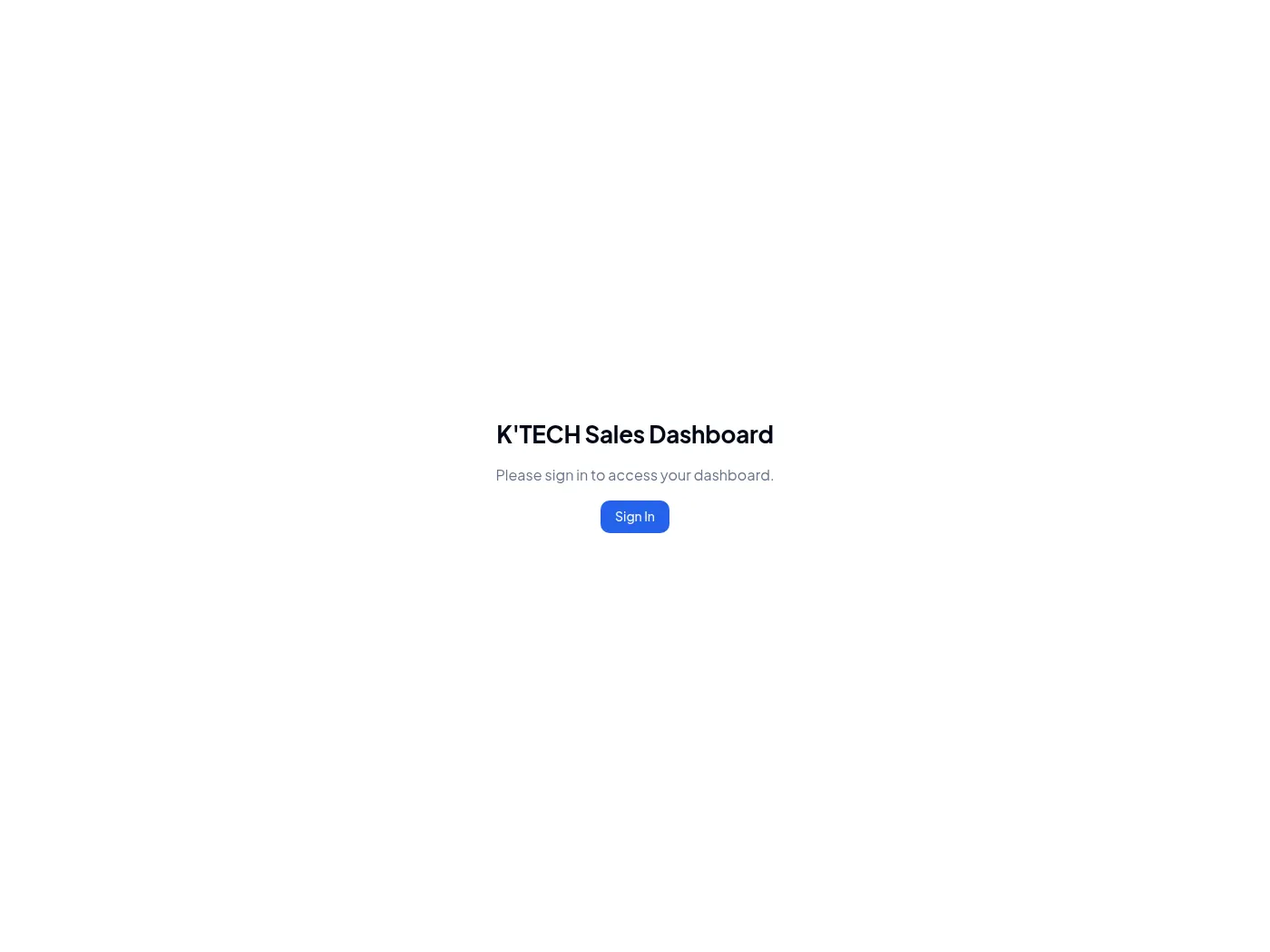 K'TECH Sales Dashboard