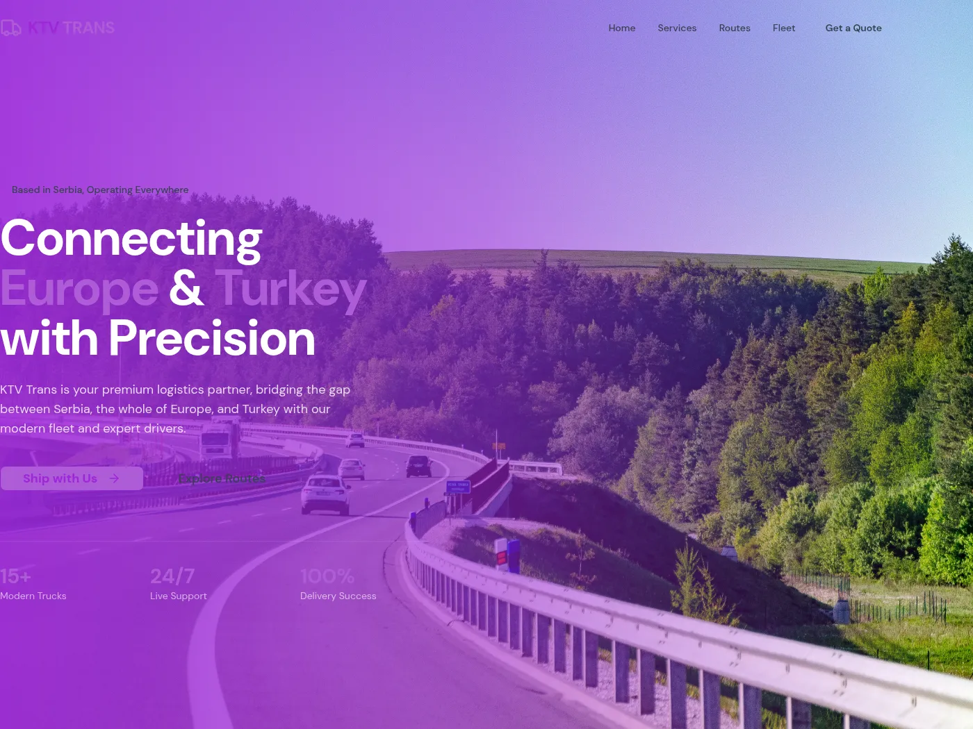 KTV Trans Landing Page