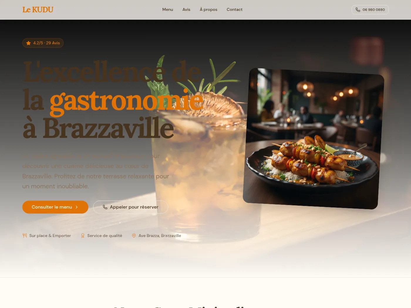 Le KUDU Restaurant Site