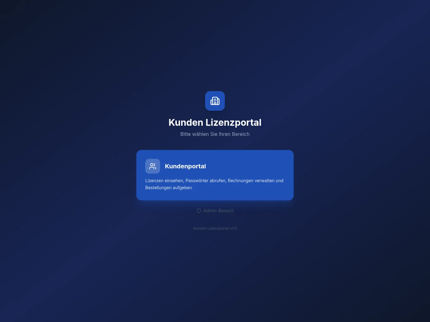 Kunden Lizenzportal