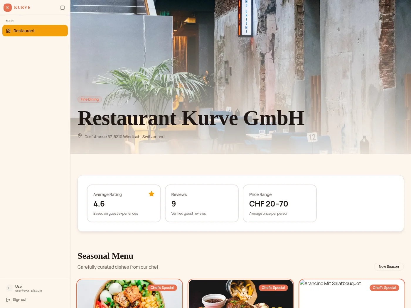 Kurve Restaurant Reviews