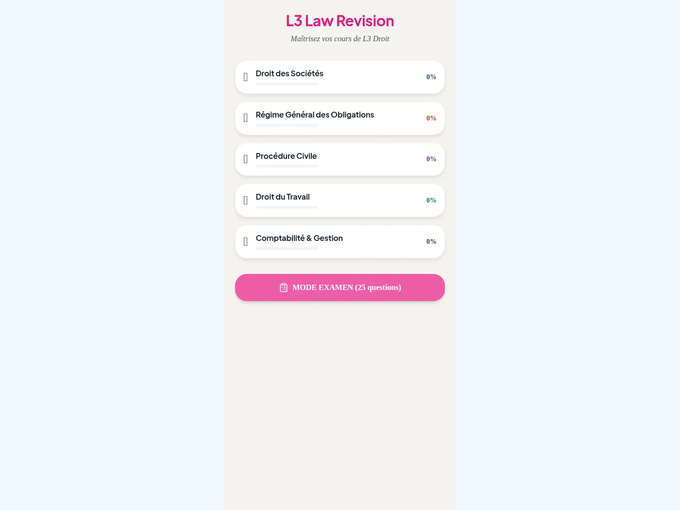 L3 Law Revision App