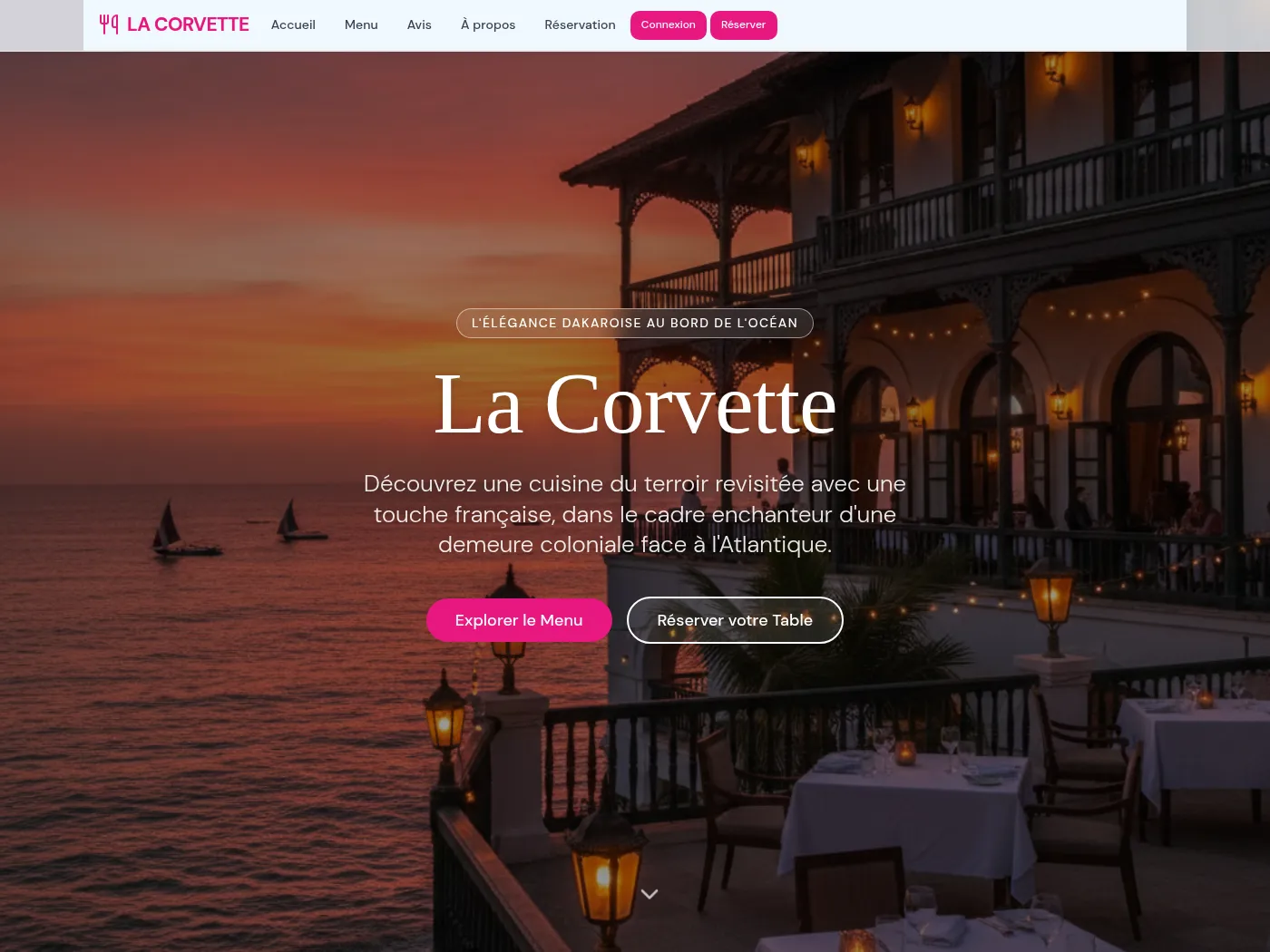 La Corvette Restaurant Web