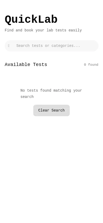 QuickLab Test Booker