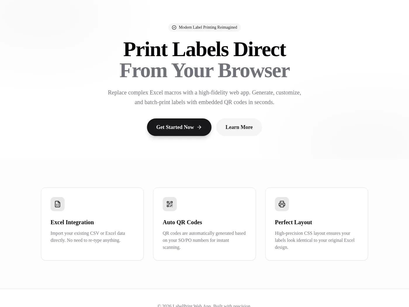 LabelPrint Web App