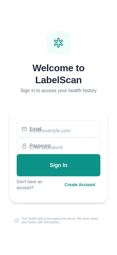 LabelScan Health Analyzer