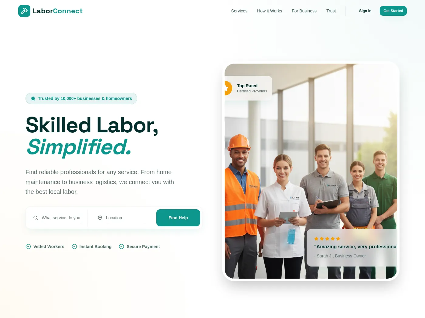 LaborConnect Landing Page