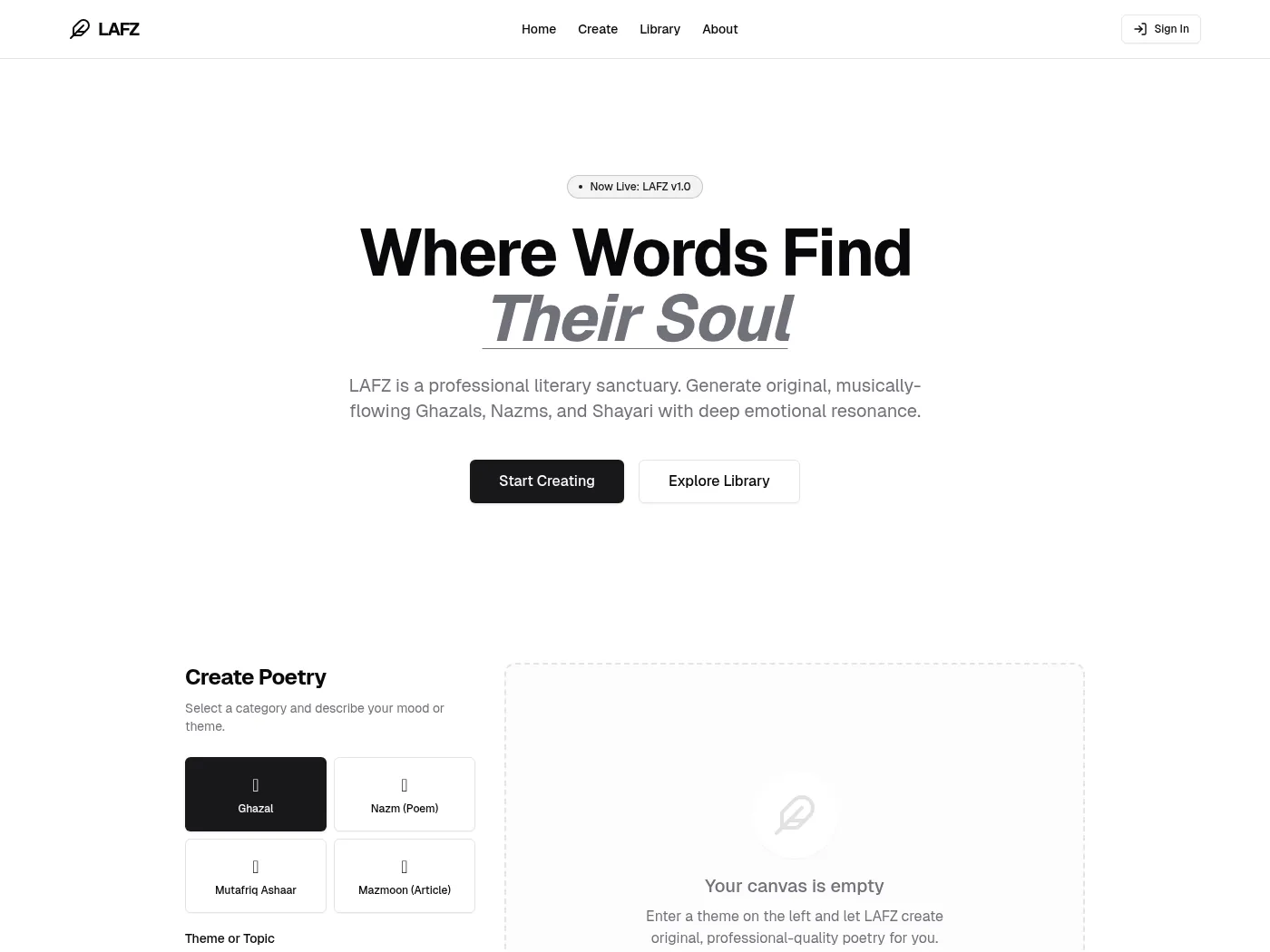 LAFZ Poetry Generator