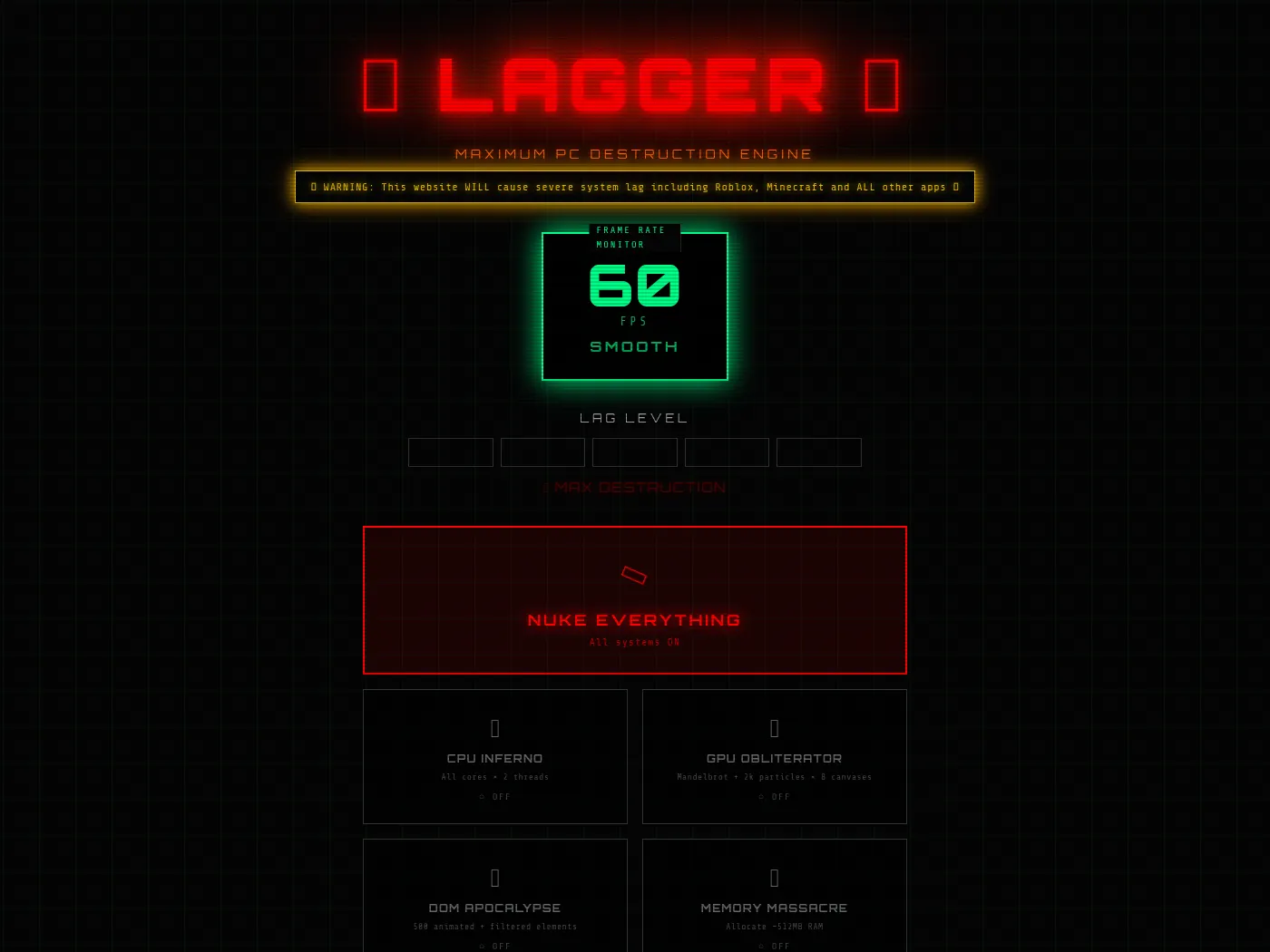 Lagger Web Prank