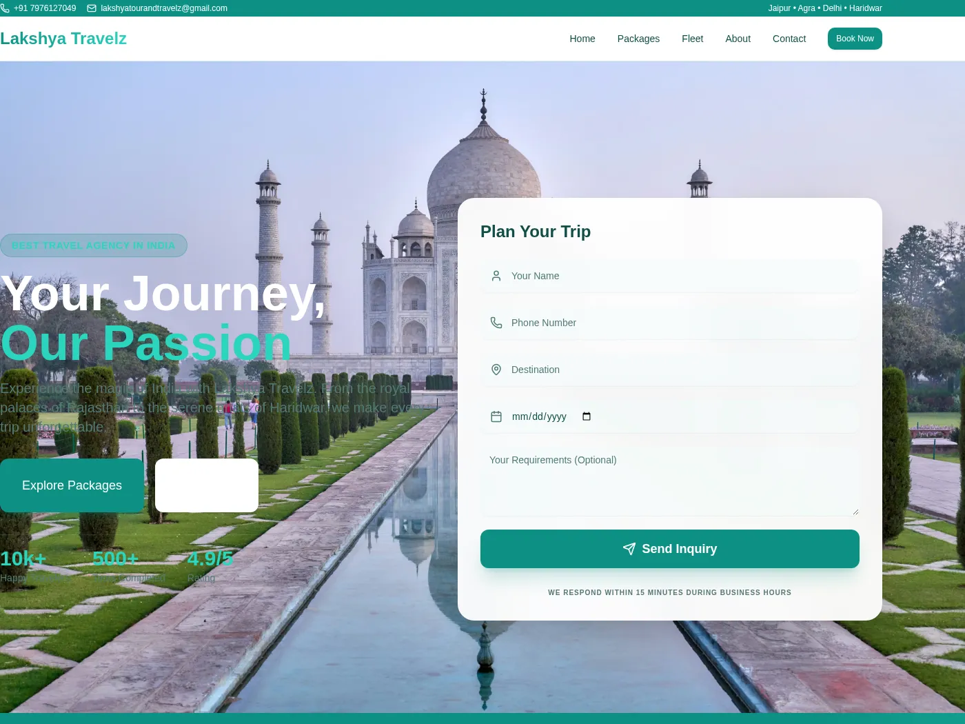Lakshya Travelz Website