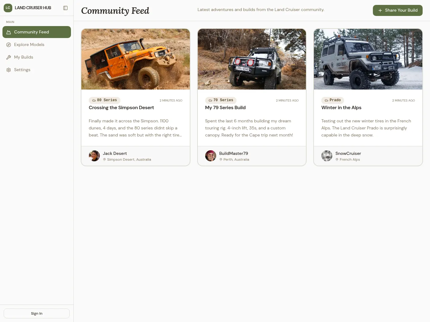 Land Cruiser Showcase