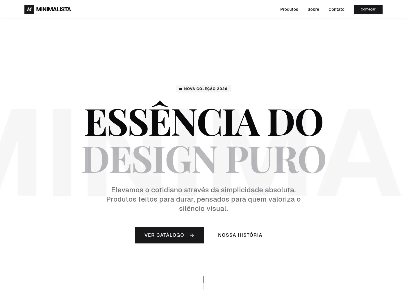 Minimalista Landing Page