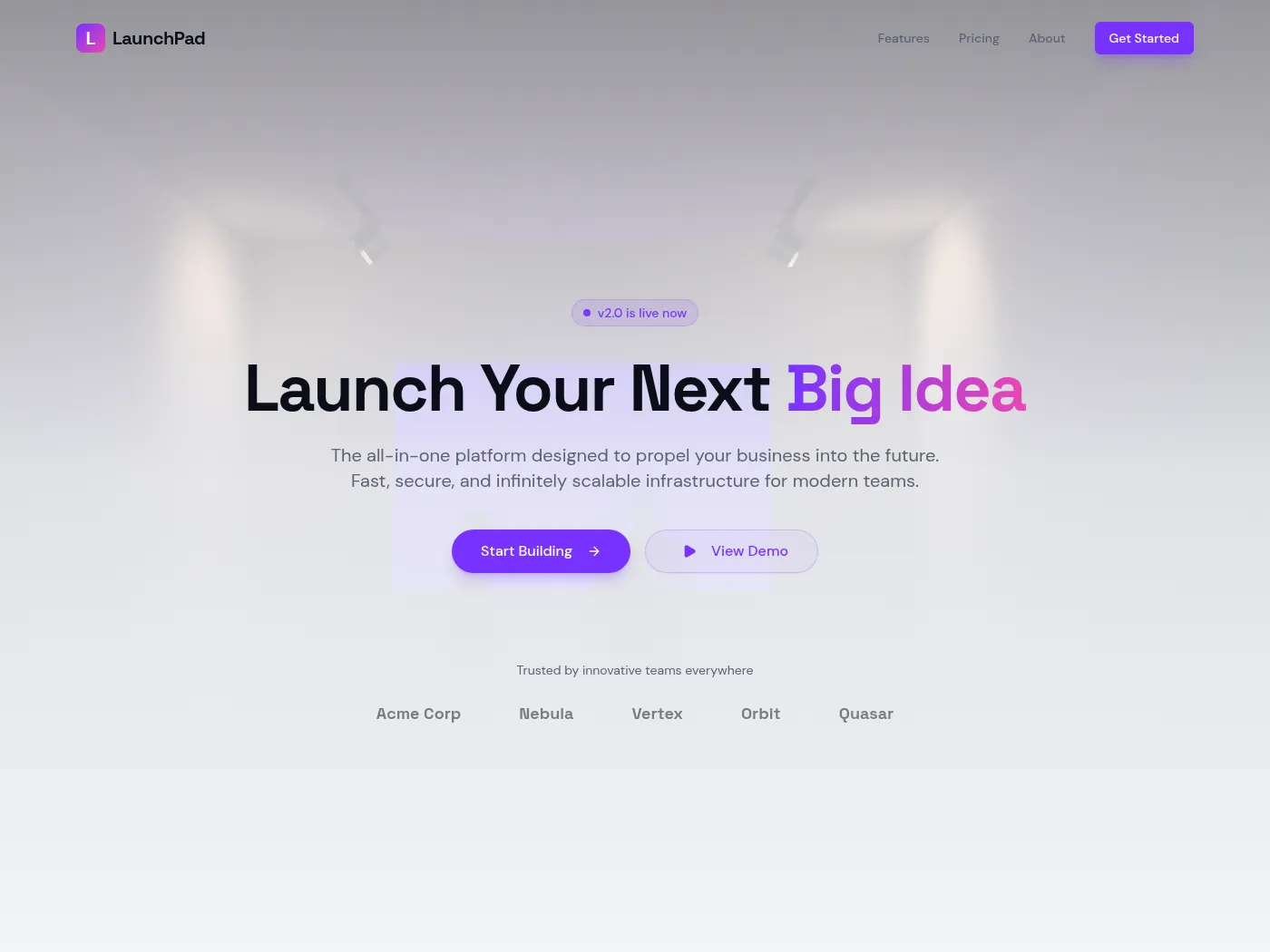 LaunchPad Landing Page
