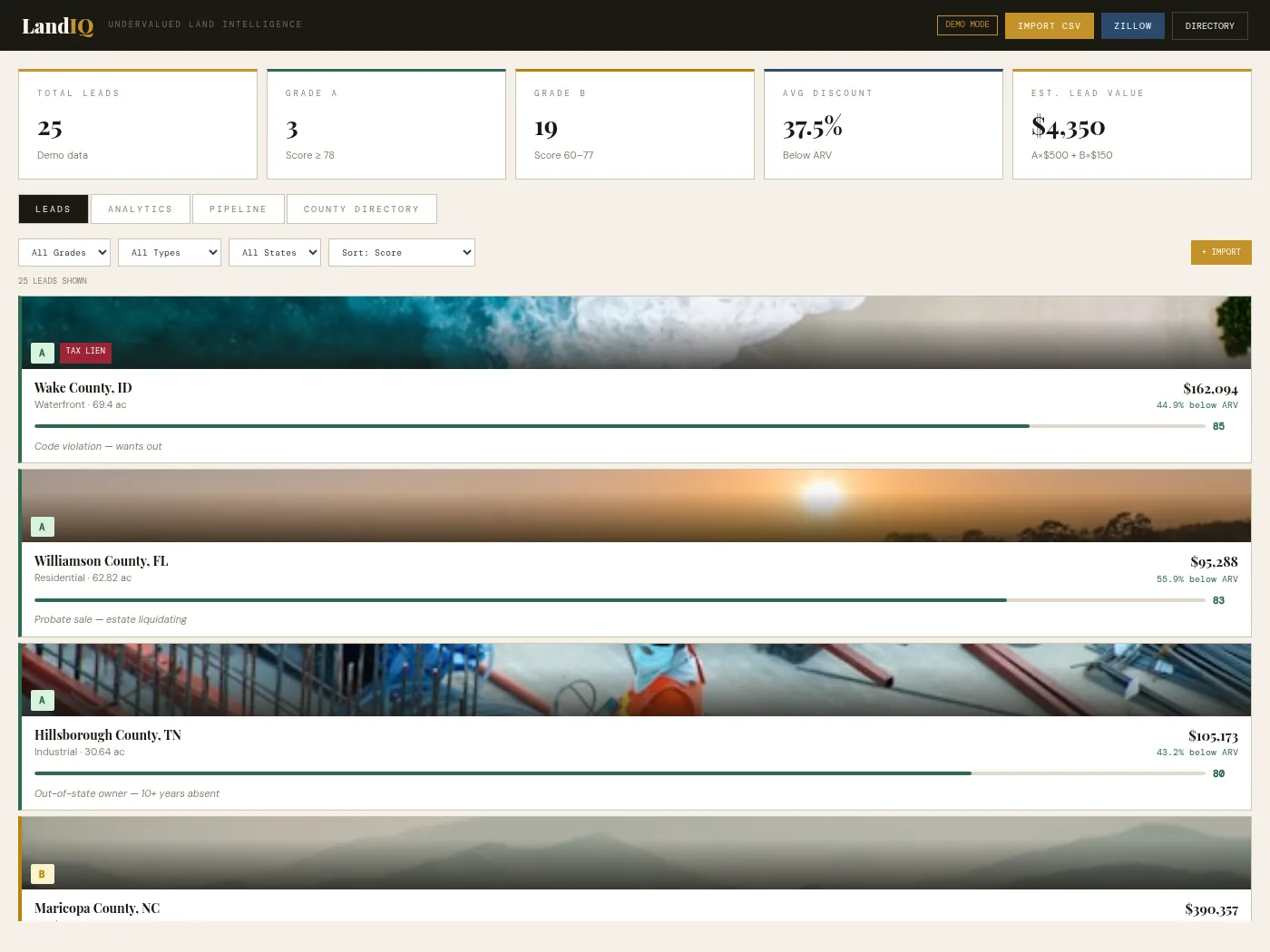 LandIQ — Land Deal Analyzer