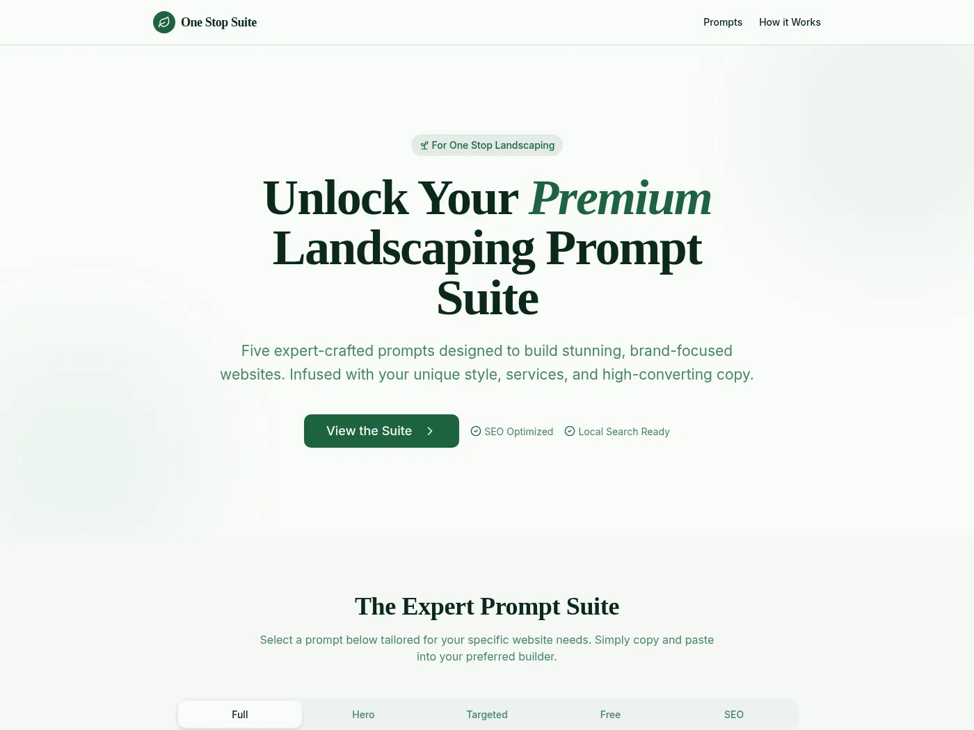 Prompt Suite for Landscapers