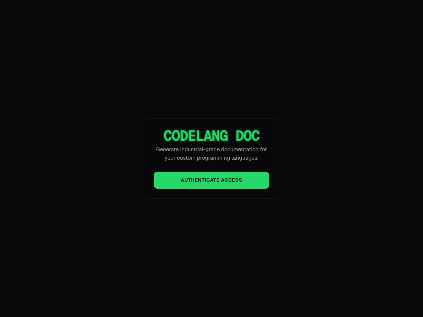 CodeLang Doc Generator