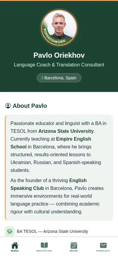 Pavlo's Language Services App