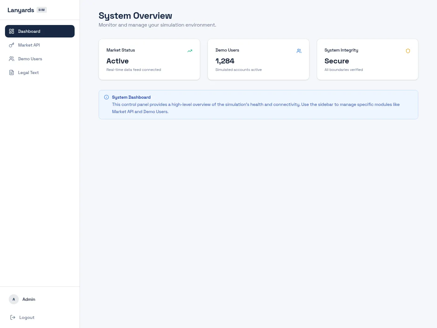 Lanyards Admin Simulator