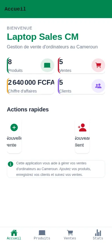Laptop Sales Comptabilité