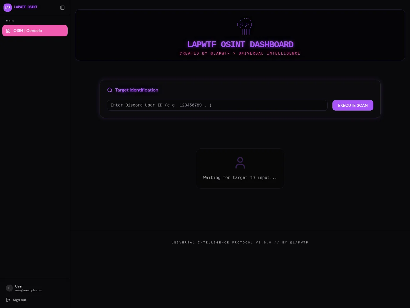 Lapwtf OSINT Dashboard