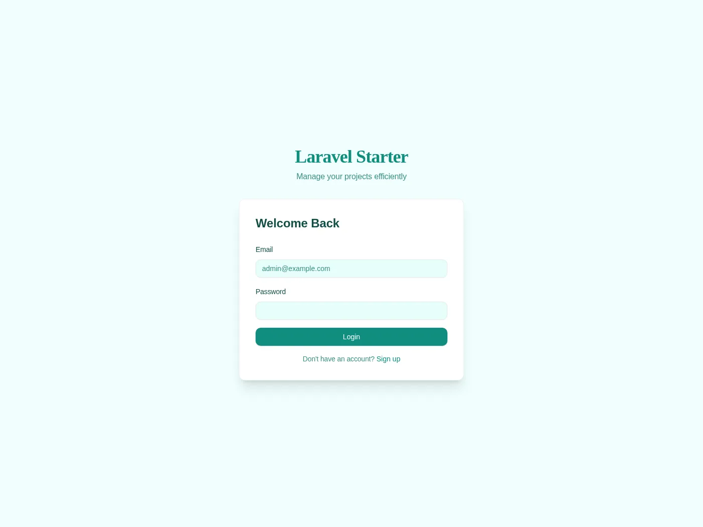 Basic Laravel Starter