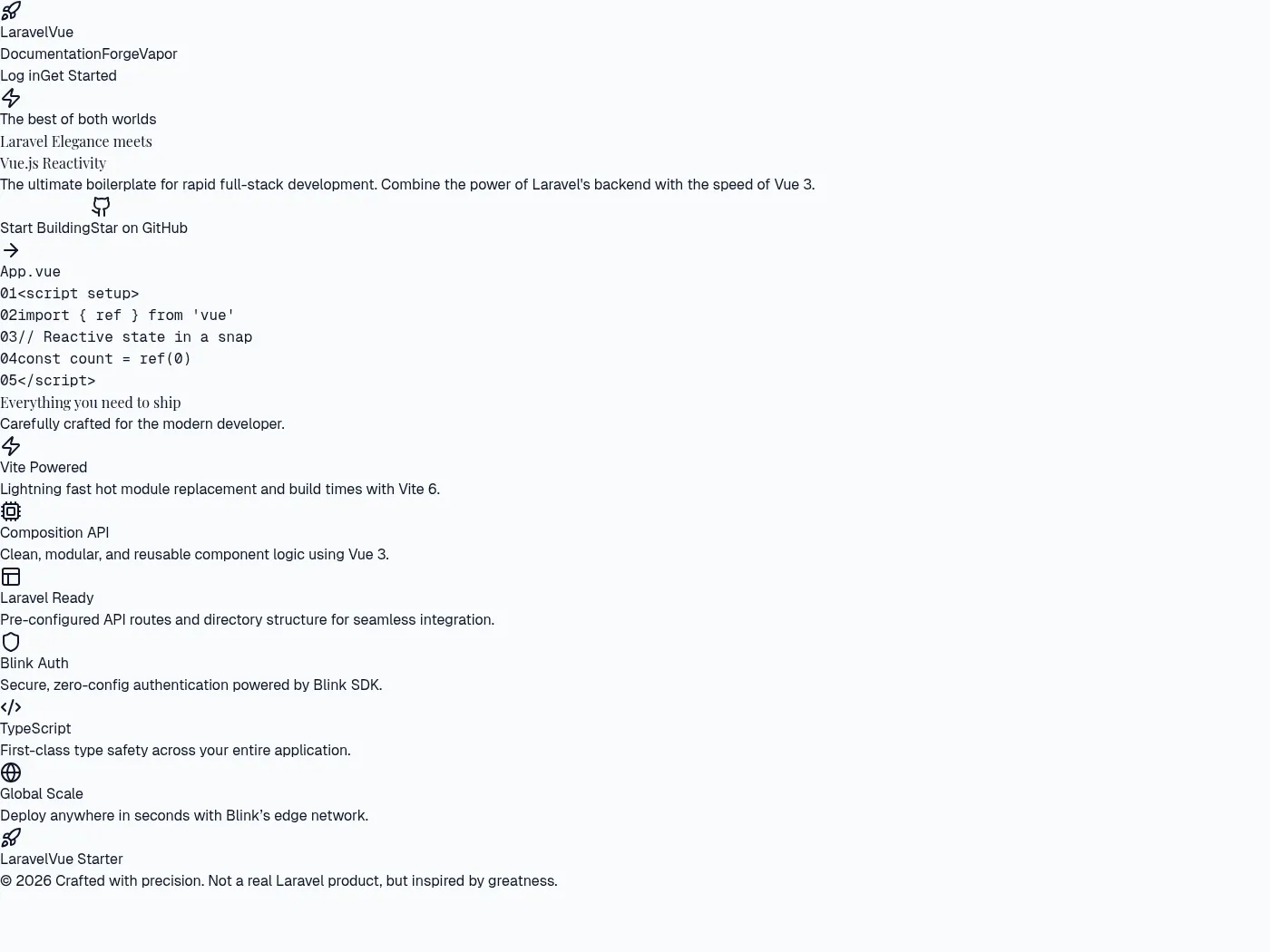 Laravel Vue Starter