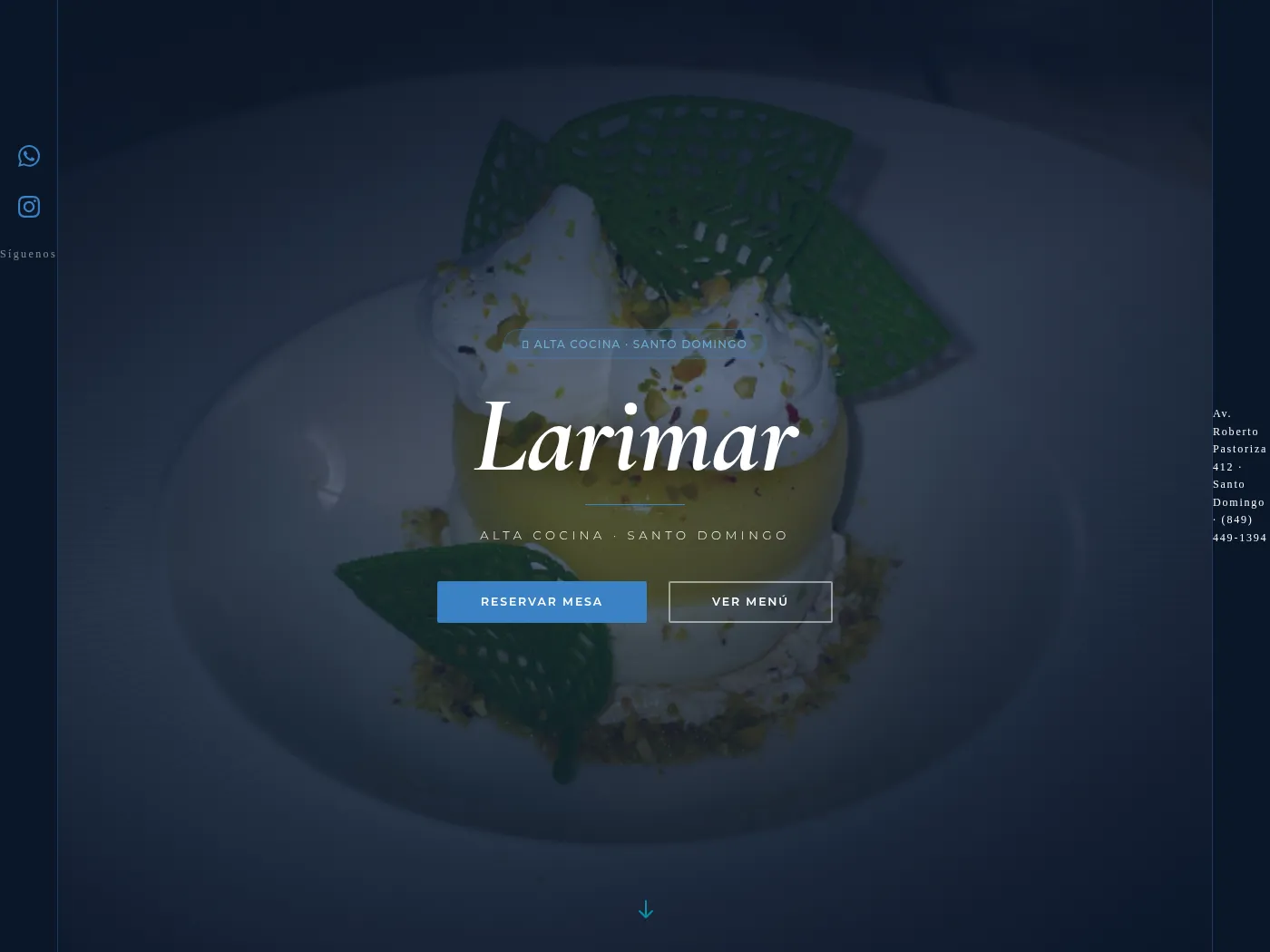 Larimar Fine Dining Landing