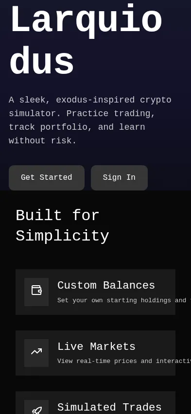 Larquiodus Crypto Simulator