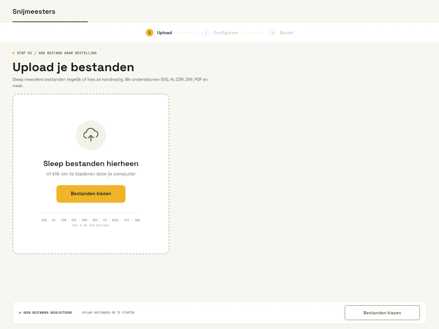 Snijmeesters Upload Tool