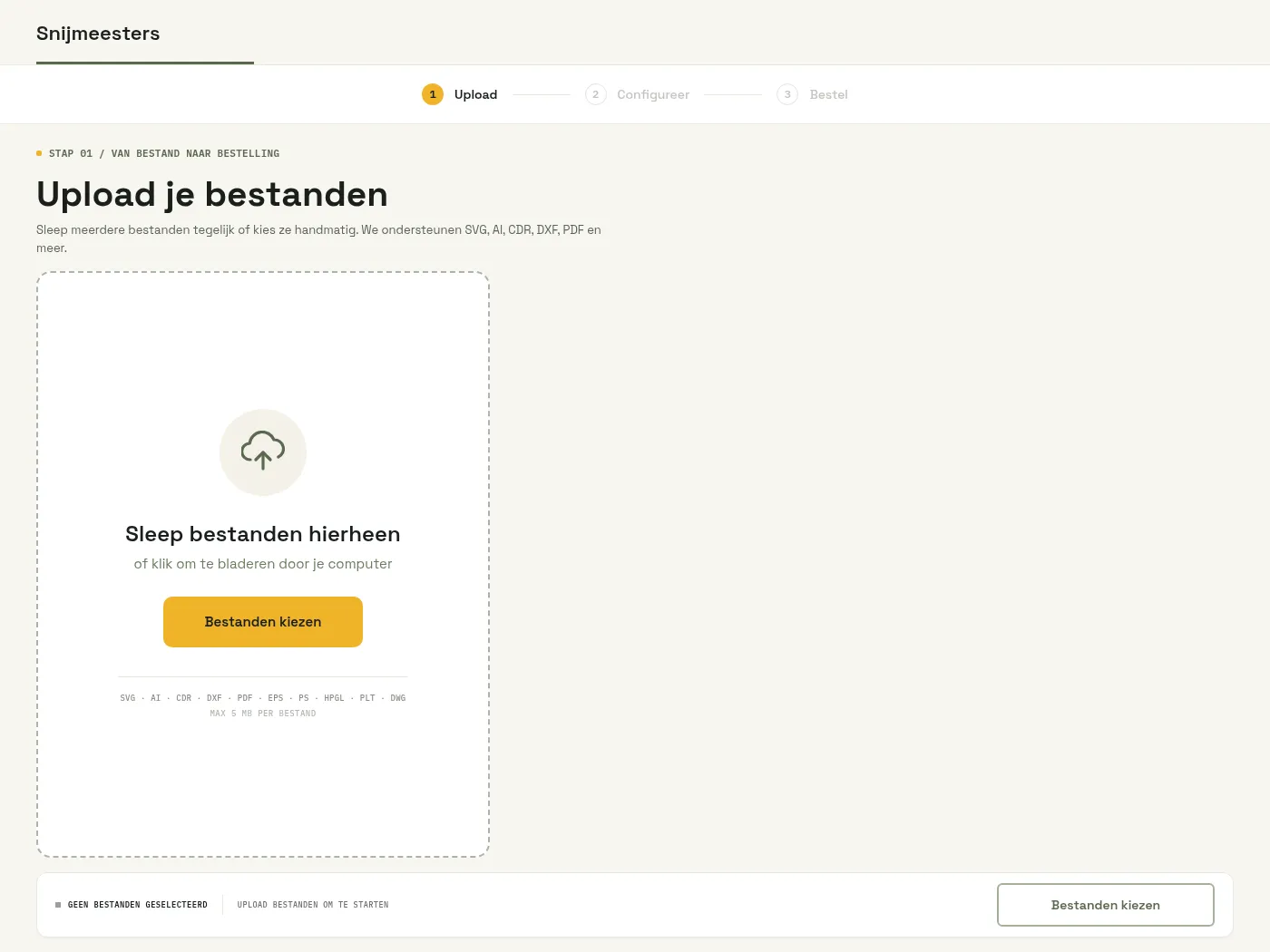 Snijmeesters Upload Tool