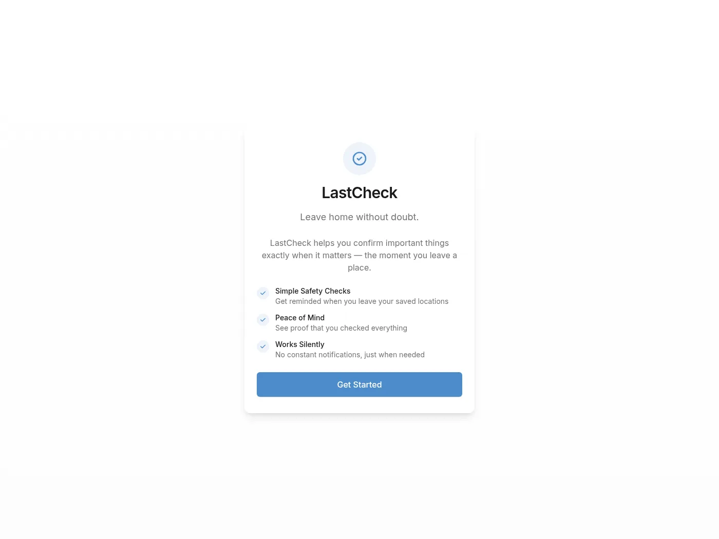 LastCheck Peace-of-Mind App