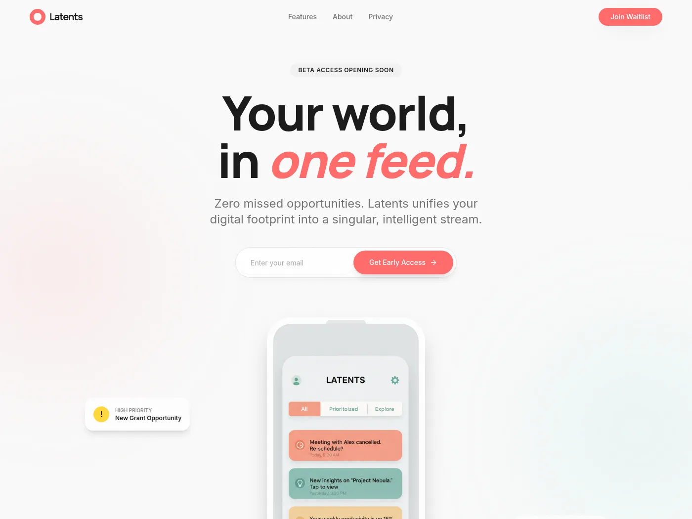 Latents Landing Page