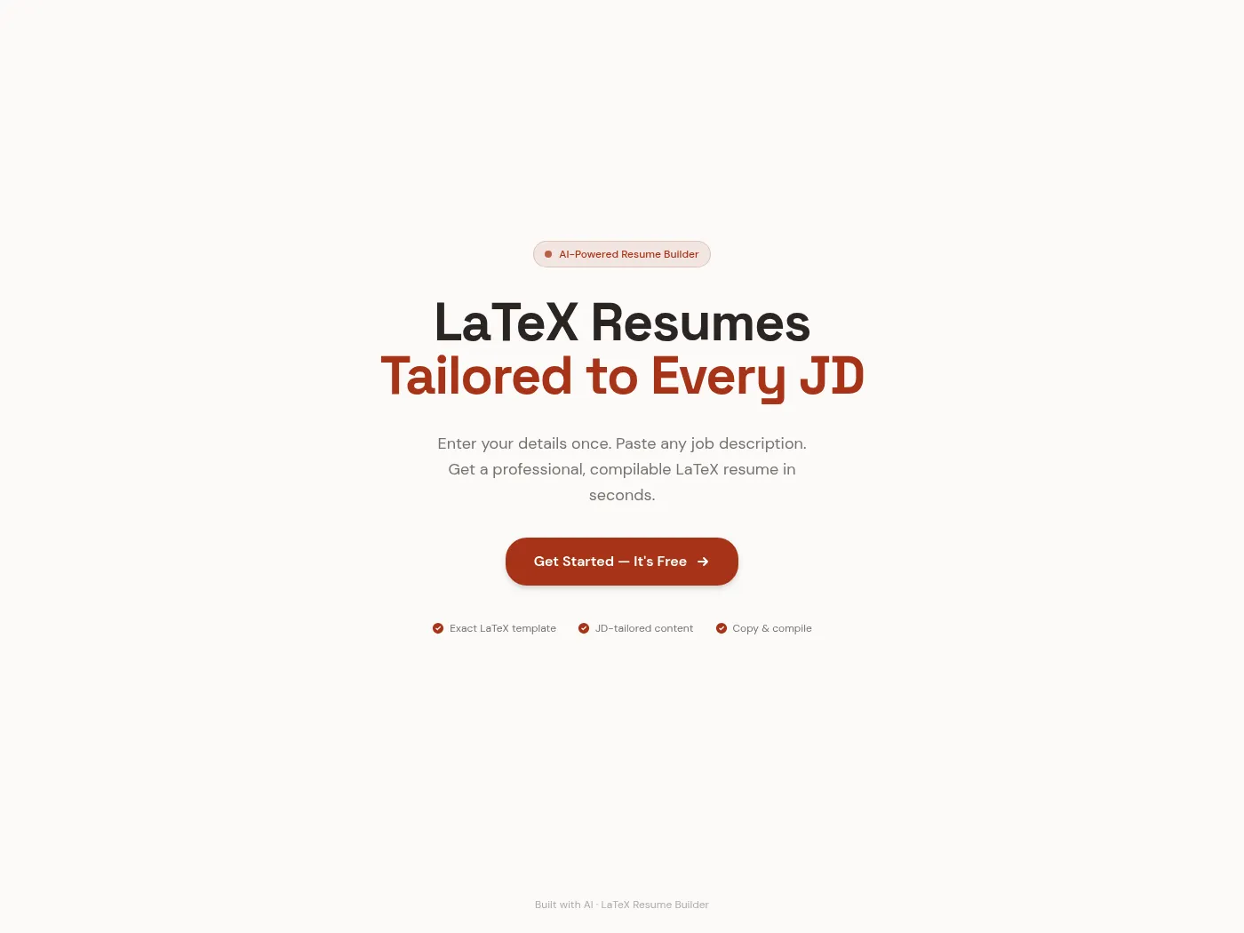Latex Resume Builder