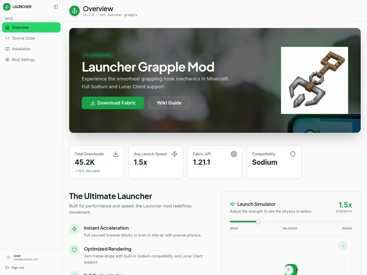Launcher Grapple Mod