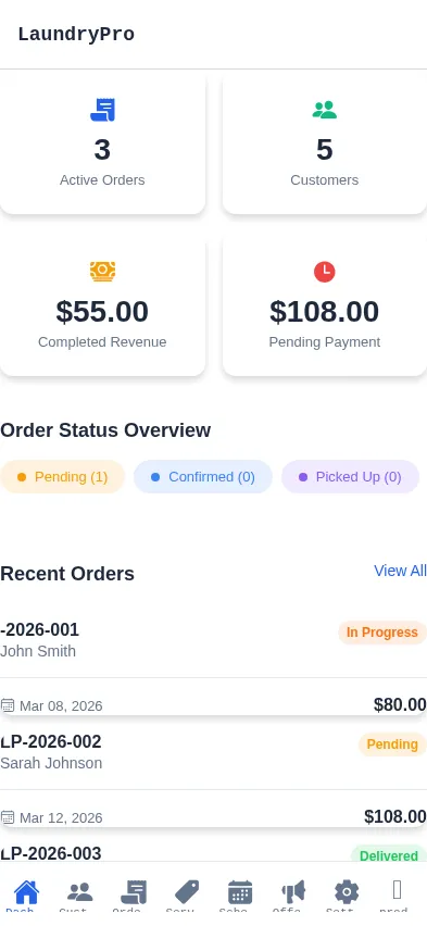 LaundryPro Mobile CRM