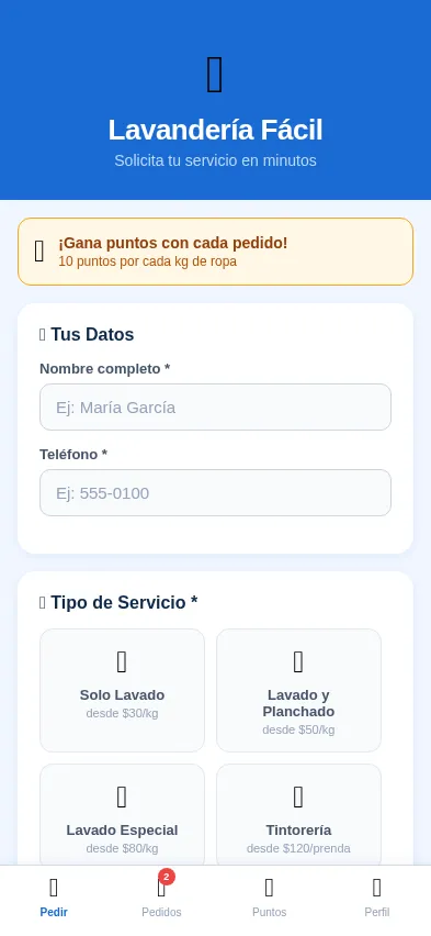 Lavandería Fácil App