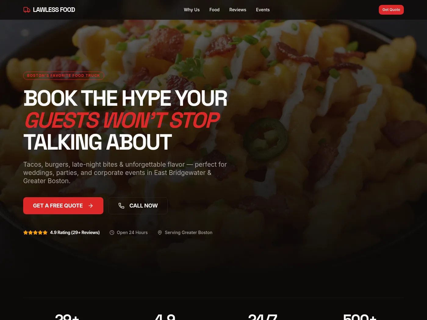 Lawless Food Landing Page